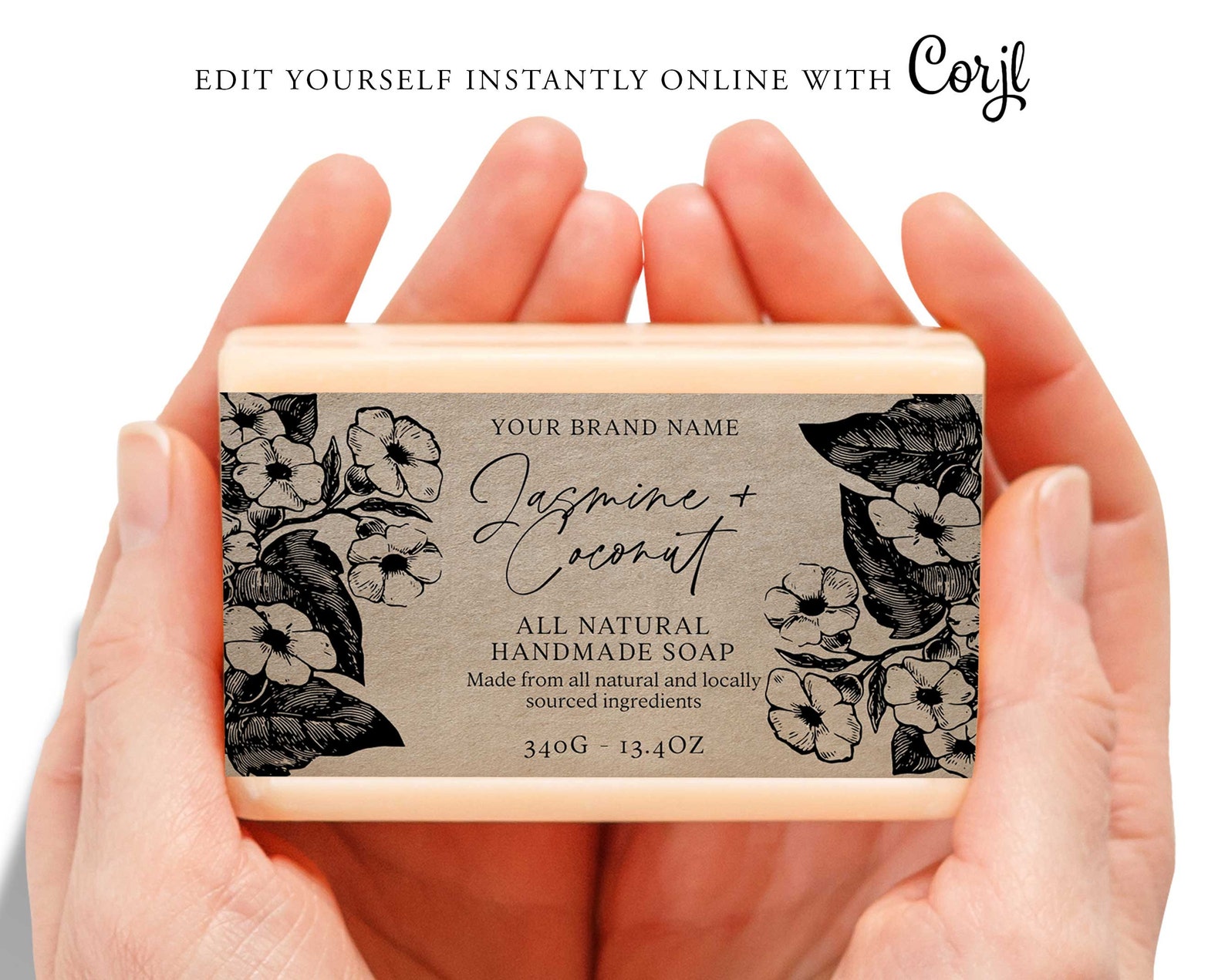 20 X Vintage Floral Editable Soap Label Custom Product Diy Etsy