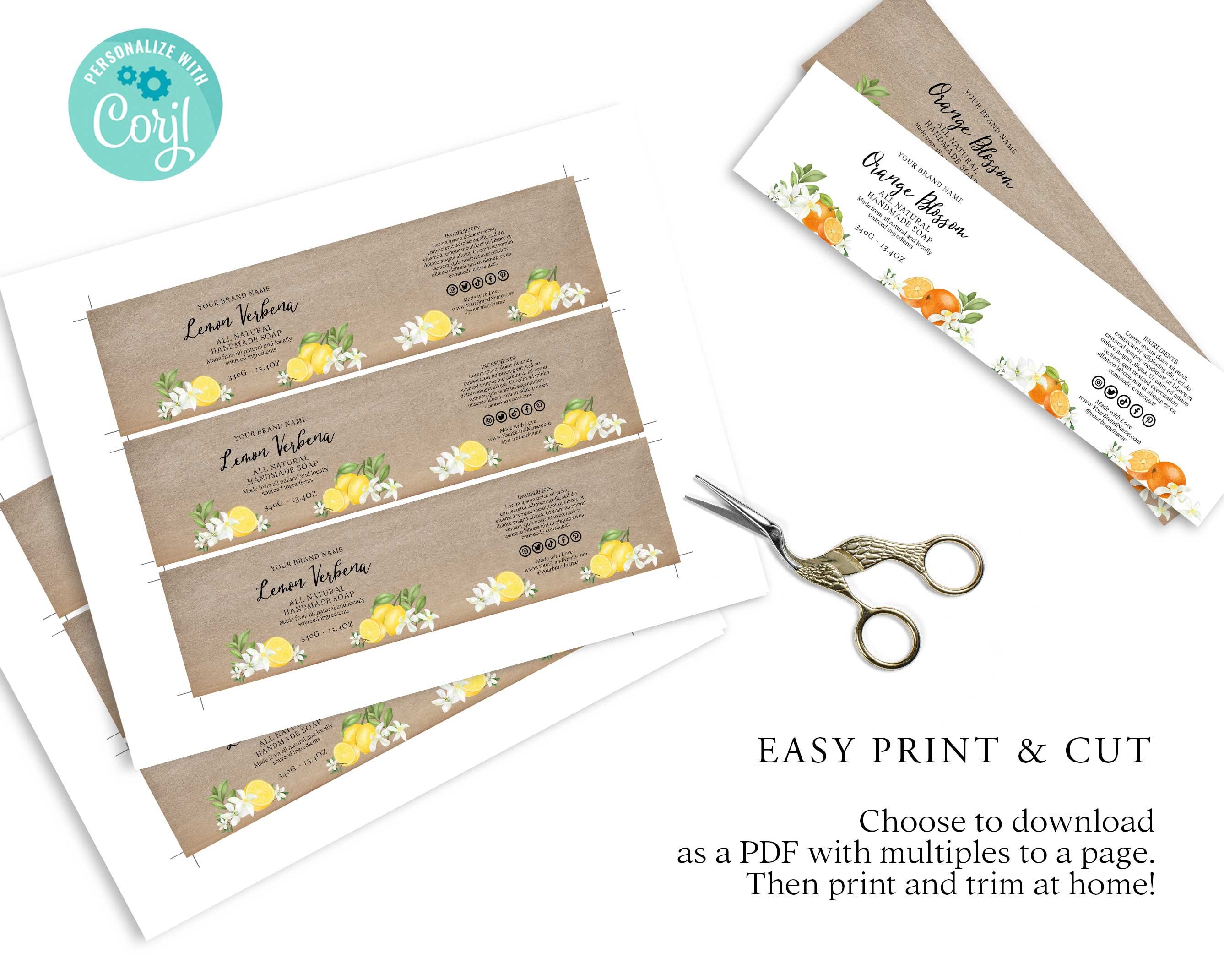 Vintage FARMHOUSE Editable Soap Label, Custom Product, DIY Soap Label ...