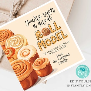 CINNAMON Roll Appreciation Gift Tag, Teacher, Friends, Mothers Day ...