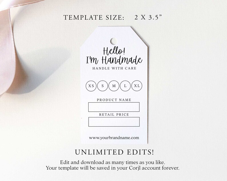 Custom HANG Tag Editable Template, Product HANG Tag, Swing Tag ...