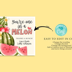 WATERMELON Appreciation Gift Tag, Teacher, Friends, Mothers Day ...