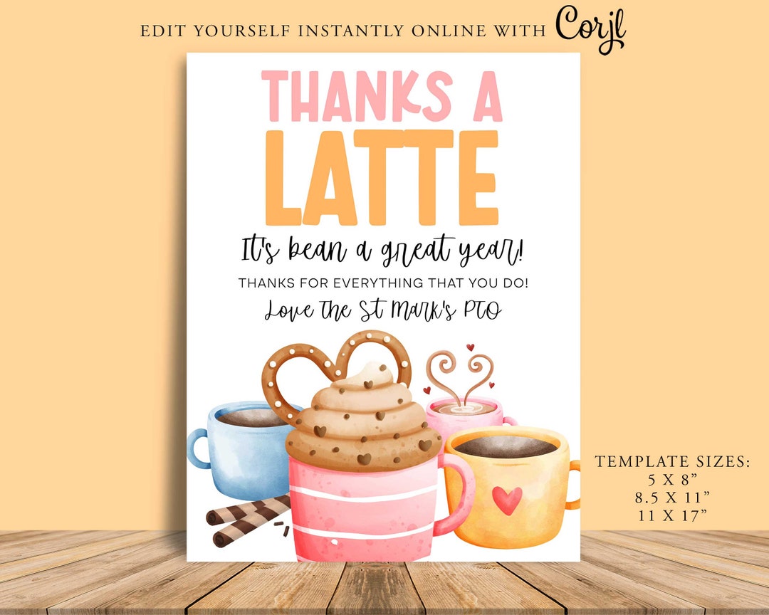 COFFEE Appreciation Sign, Teacher Staff Nurse Volunteer Appreciation ...