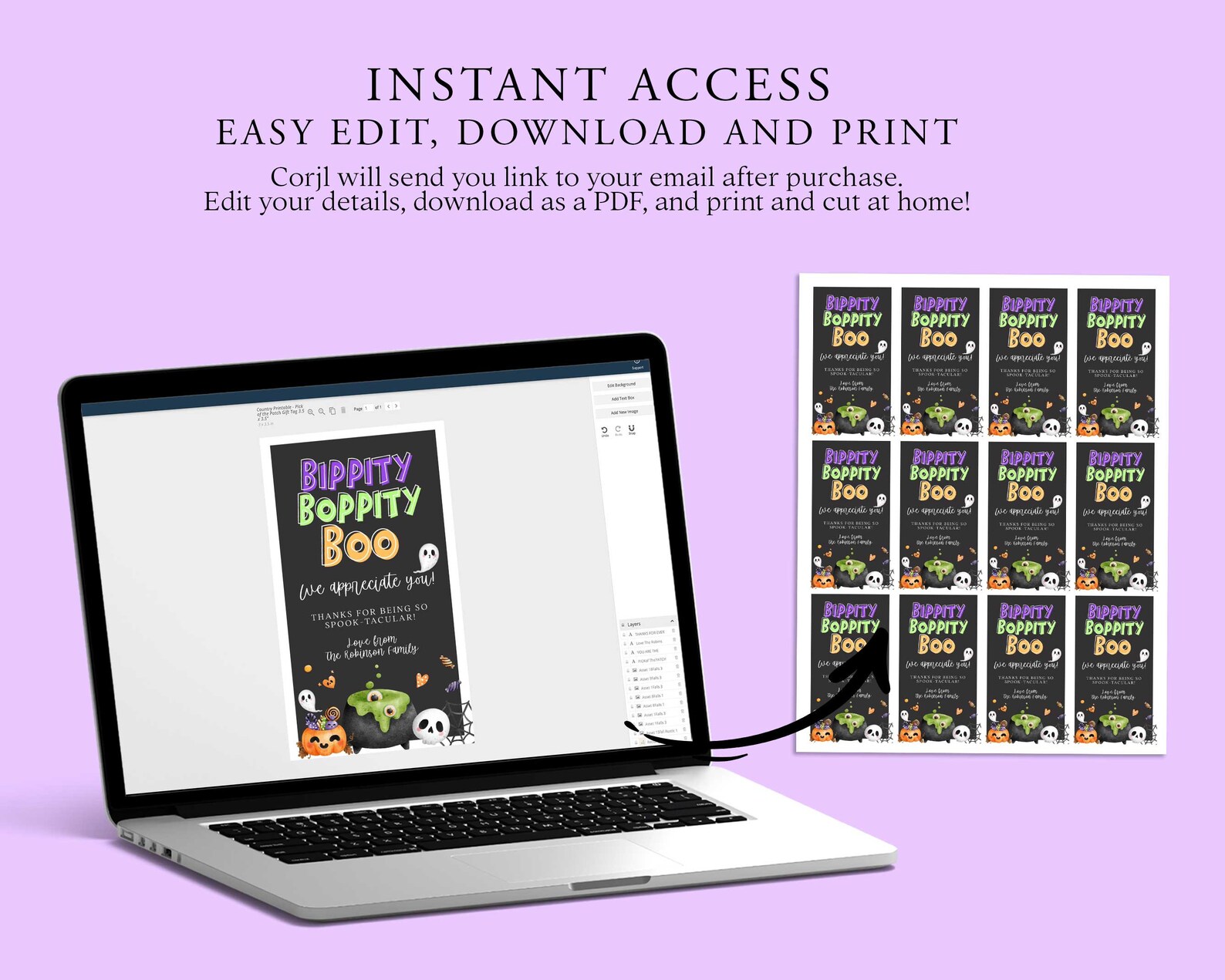 HALLOWEEN Appreciation Gift Tag, Teacher, Friends, Trick or Treat ...