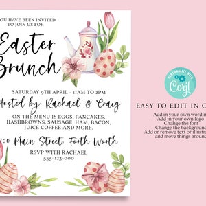 Editable EASTER BRUNCH Flyer Template, SPRING Flyer, Diy Flyer, Custom ...