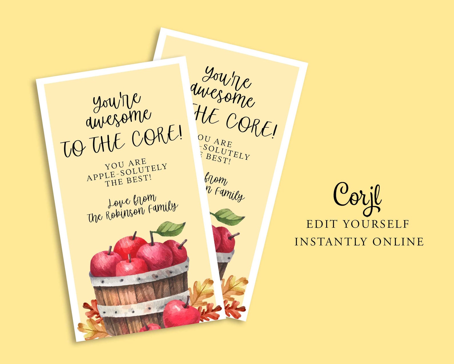 TEACHER Appreciation Gift Tag, Teacher, Friends, Thanksgiving Apple ...