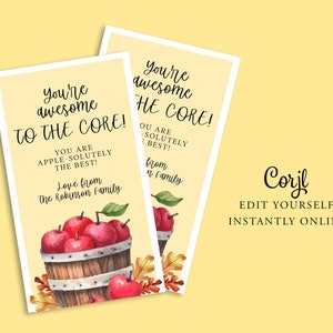 TEACHER Appreciation Gift Tag, Teacher, Friends, Thanksgiving Apple ...