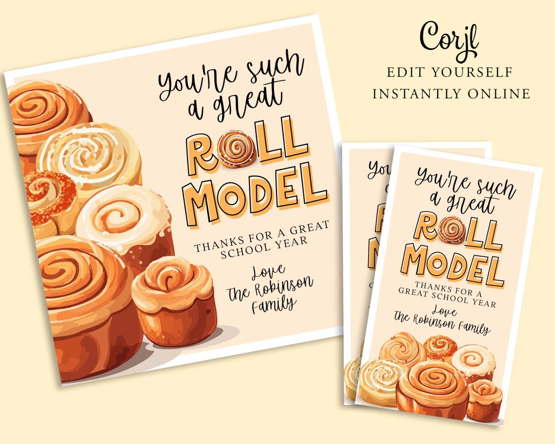 CINNAMON Roll Appreciation Gift Tag, Teacher, Friends, Mothers Day ...