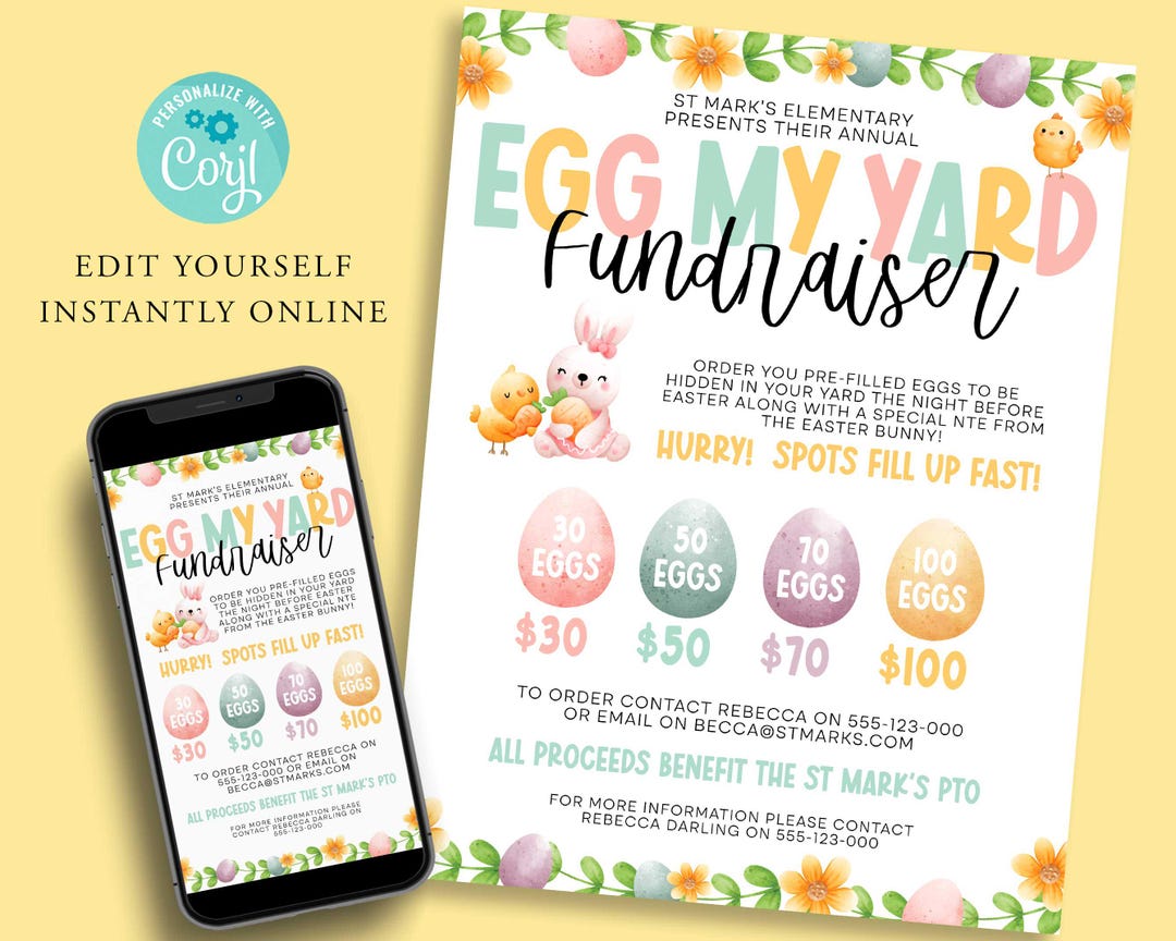 EGG MY YARD Fundraiser Flyer, Pta Pto, School Teacher Appreciation ...