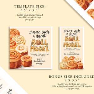 CINNAMON Roll Appreciation Gift Tag, Teacher, Friends, Mothers Day ...
