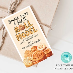 CINNAMON Roll Appreciation Gift Tag, Teacher, Friends, Mothers Day ...