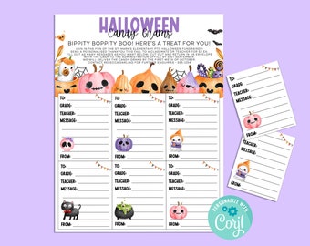 Halloween Candy Gram Flyer, Boo Grams, School Fundraiser Template, Fall ...