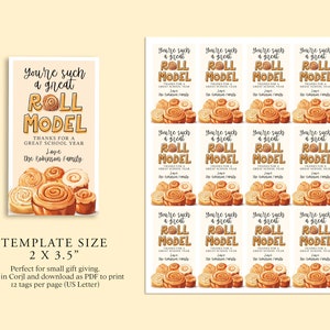 CINNAMON Roll Appreciation Gift Tag, Teacher, Friends, Mothers Day ...
