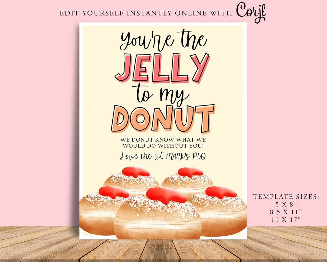 DONUT Appreciation Sign, Teacher Staff Nurse Volunteer Appreciation ...