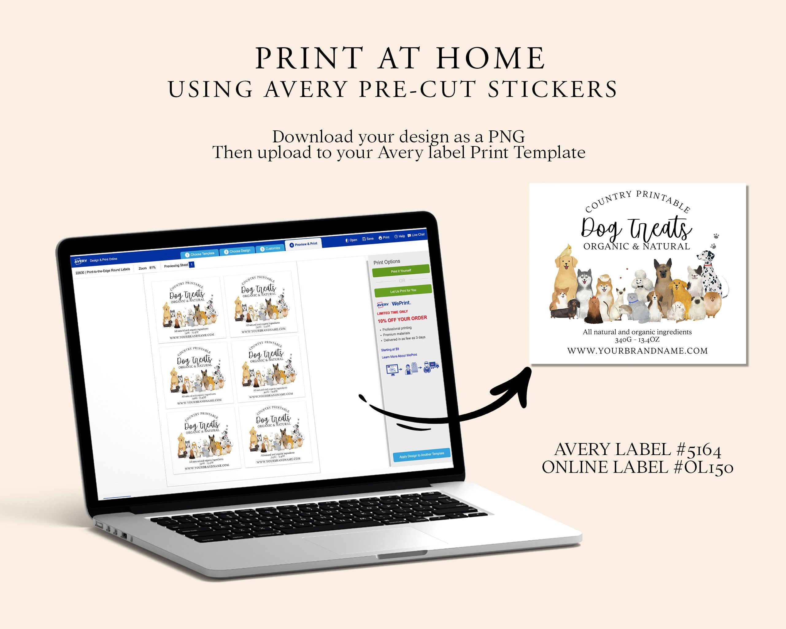 PET FOOD Editable Product Sticker, Treats, Chews, Product Label, Diy ...