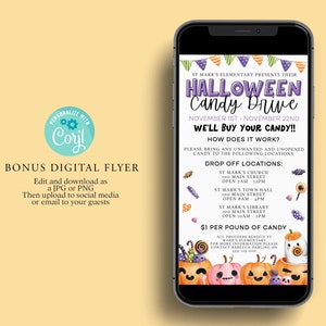 CANDY DRIVE Fundraiser Flyer, Printable PTA Flyer, Church, Community ...