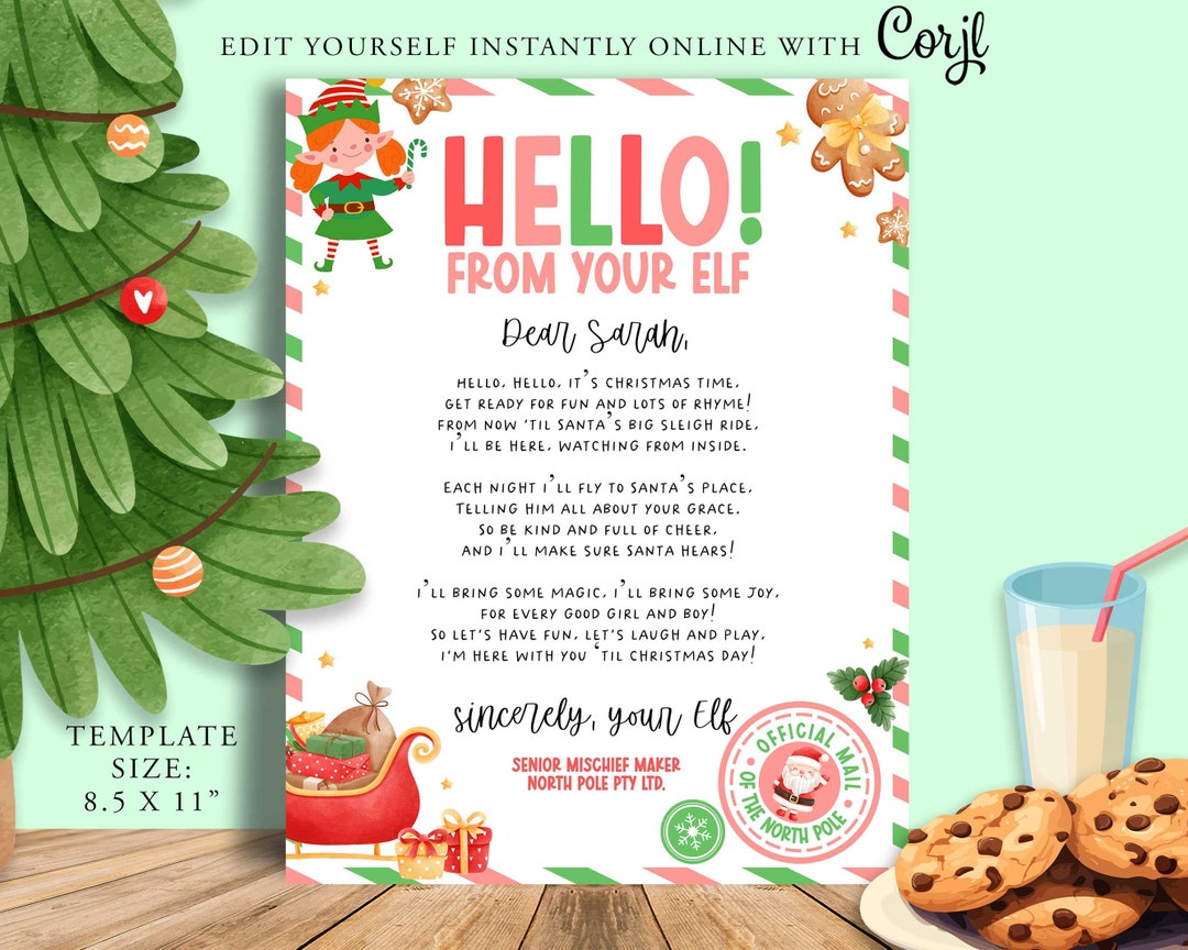 CHRISTMAS ELF Arrival Letter, Christmas Elf Activities, Nice List ...