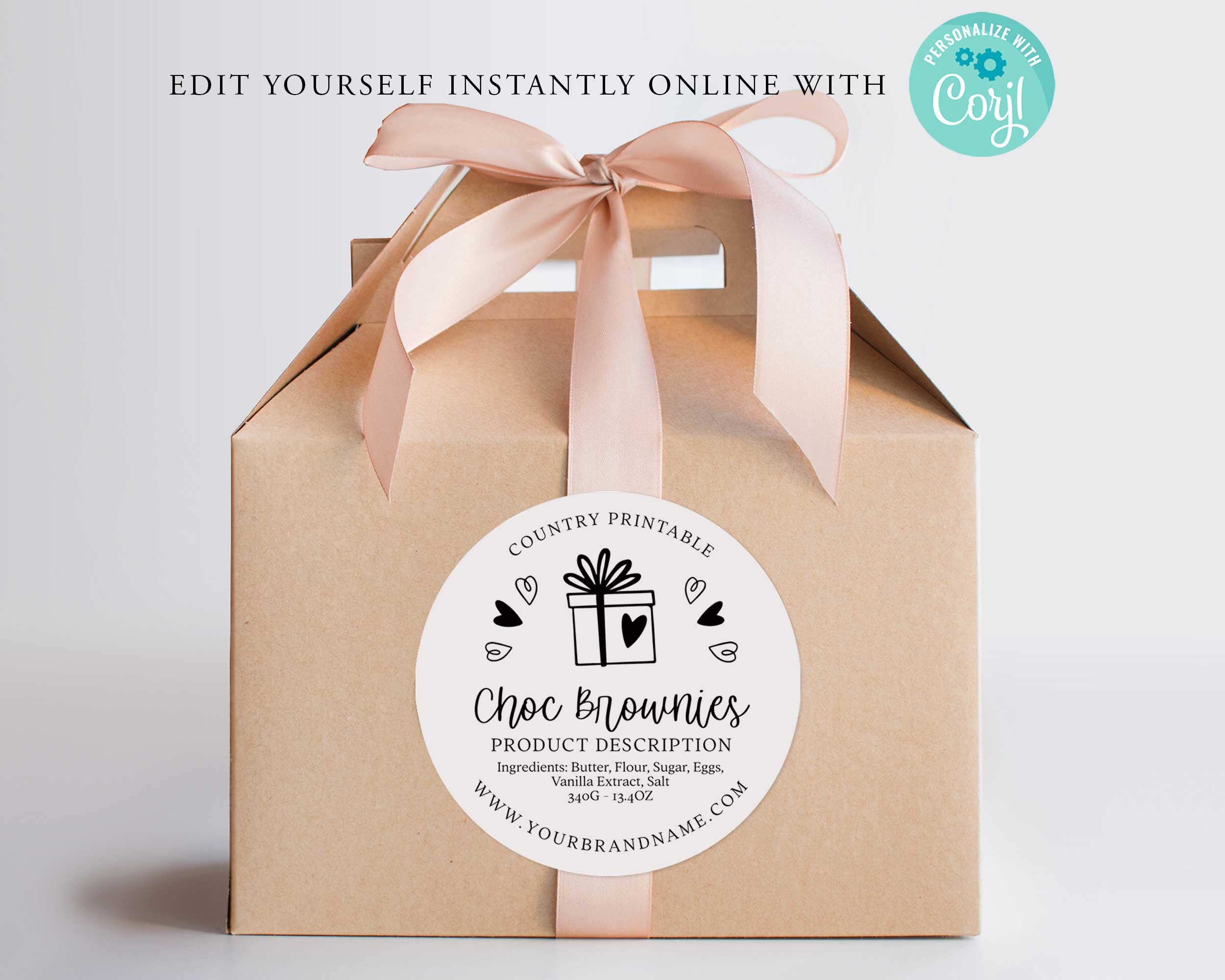 Editable ROUND Labels, Round Kraft Label, Baking Label Printable, Jar ...