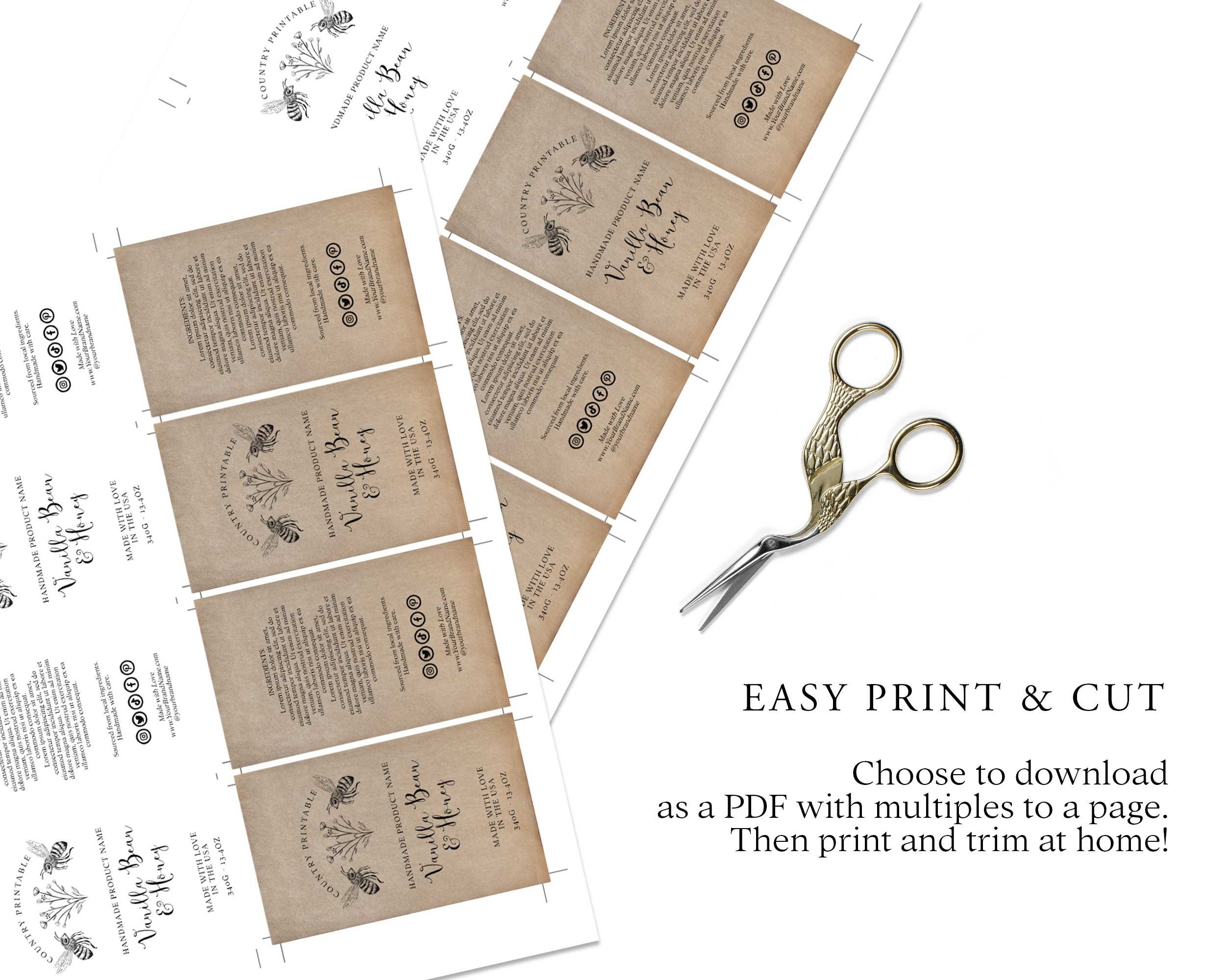 KRAFT Editable ORGANIC Gift Tag Template, PRINTABLE Thankyou Tag ...