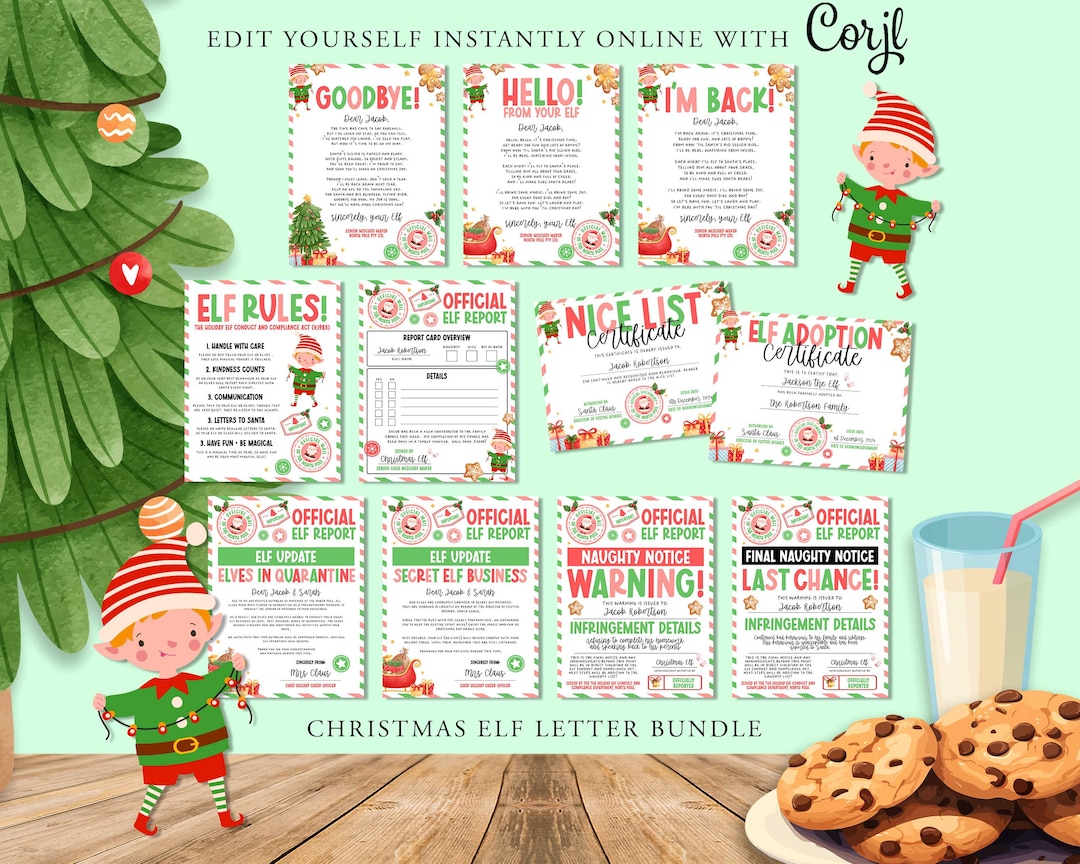 15 X CHRISTMAS ELF Letter Bundle, Christmas Elf Activities, Nice List ...