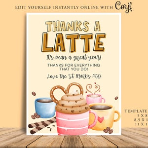 COFFEE Appreciation Sign, Teacher Staff Nurse Volunteer Appreciation ...