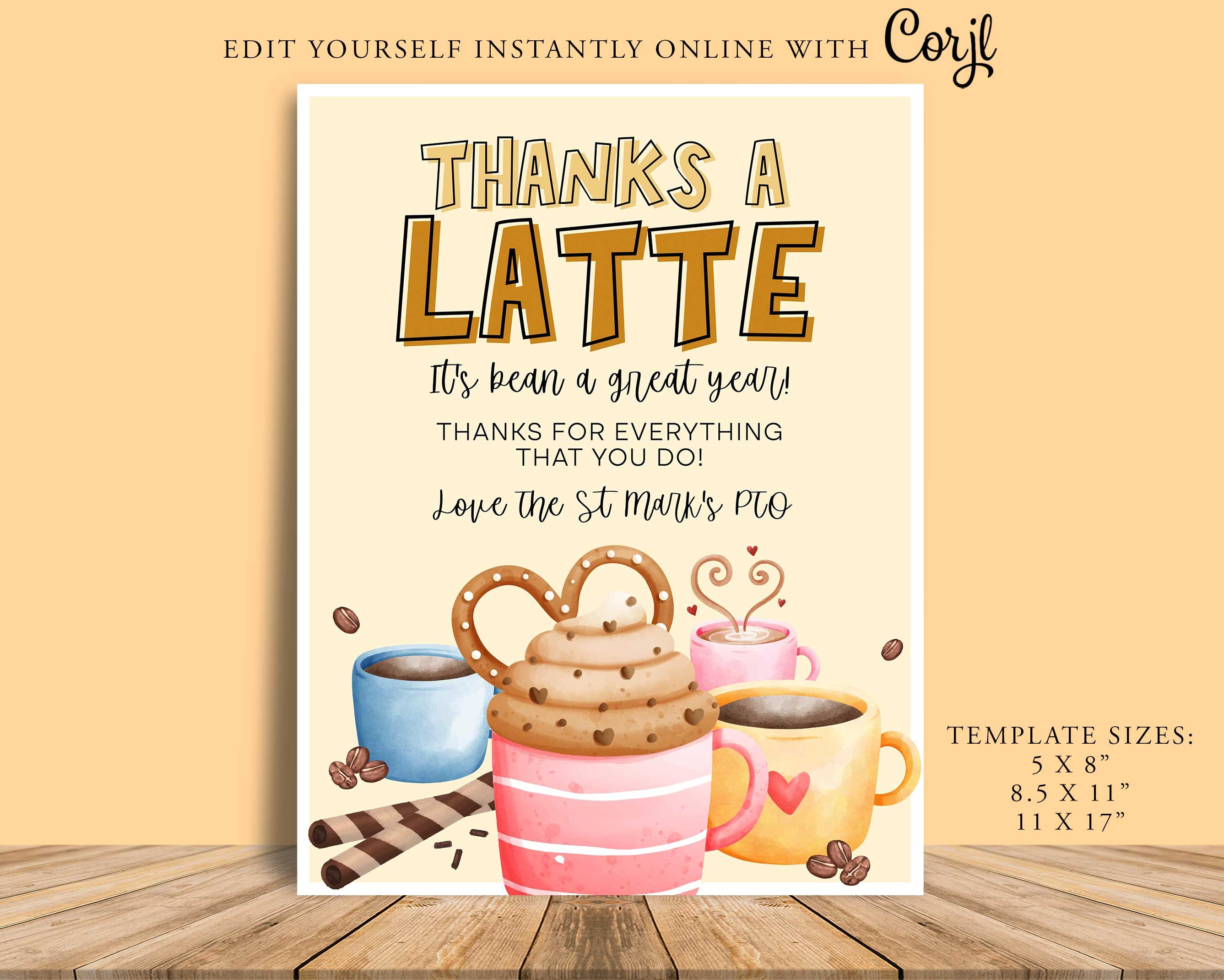 COFFEE Appreciation Sign, Teacher Staff Nurse Volunteer Appreciation ...