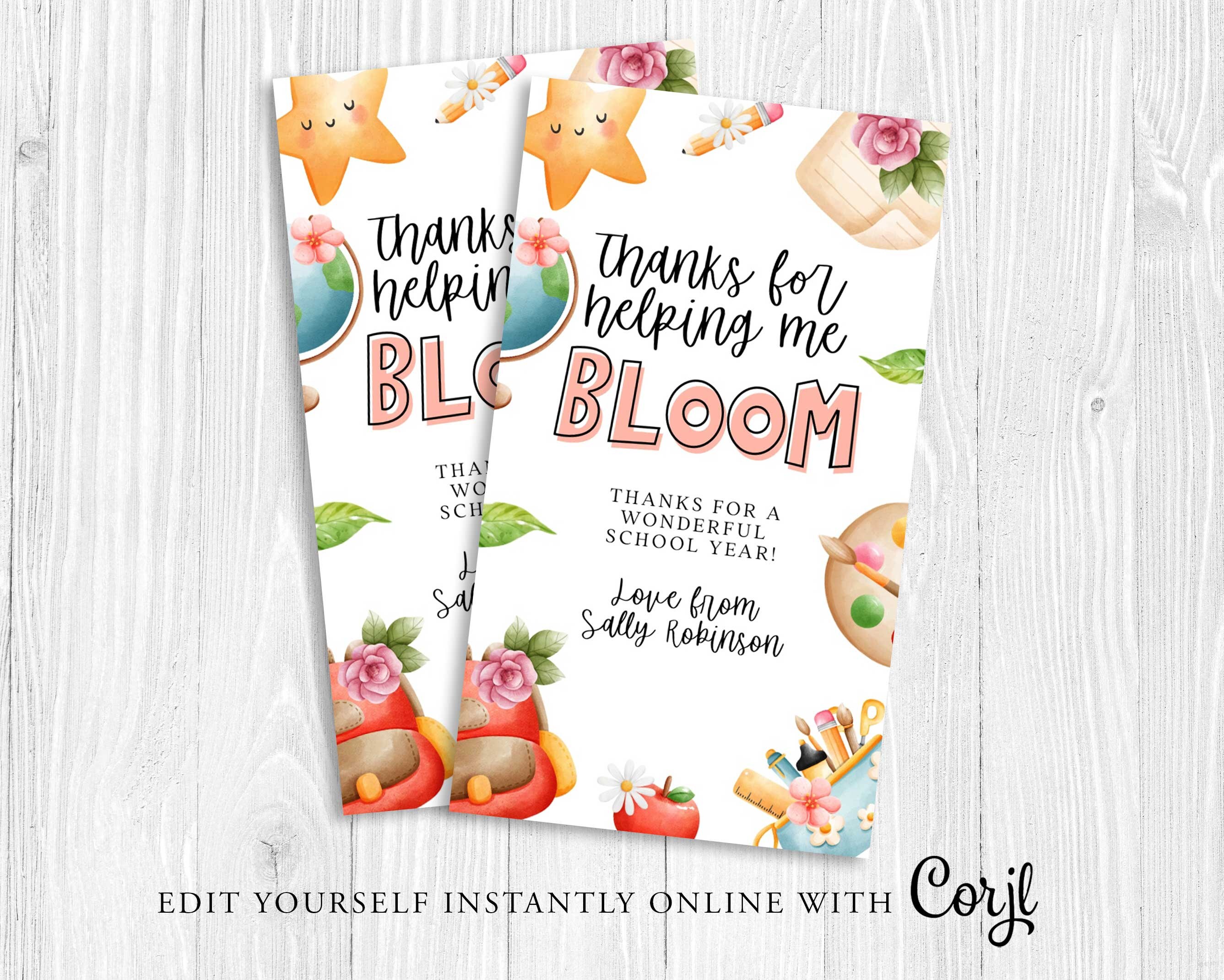 TEACHER Appreciation Gift Tag, Teacher, Friends, Floral, Flowers ...