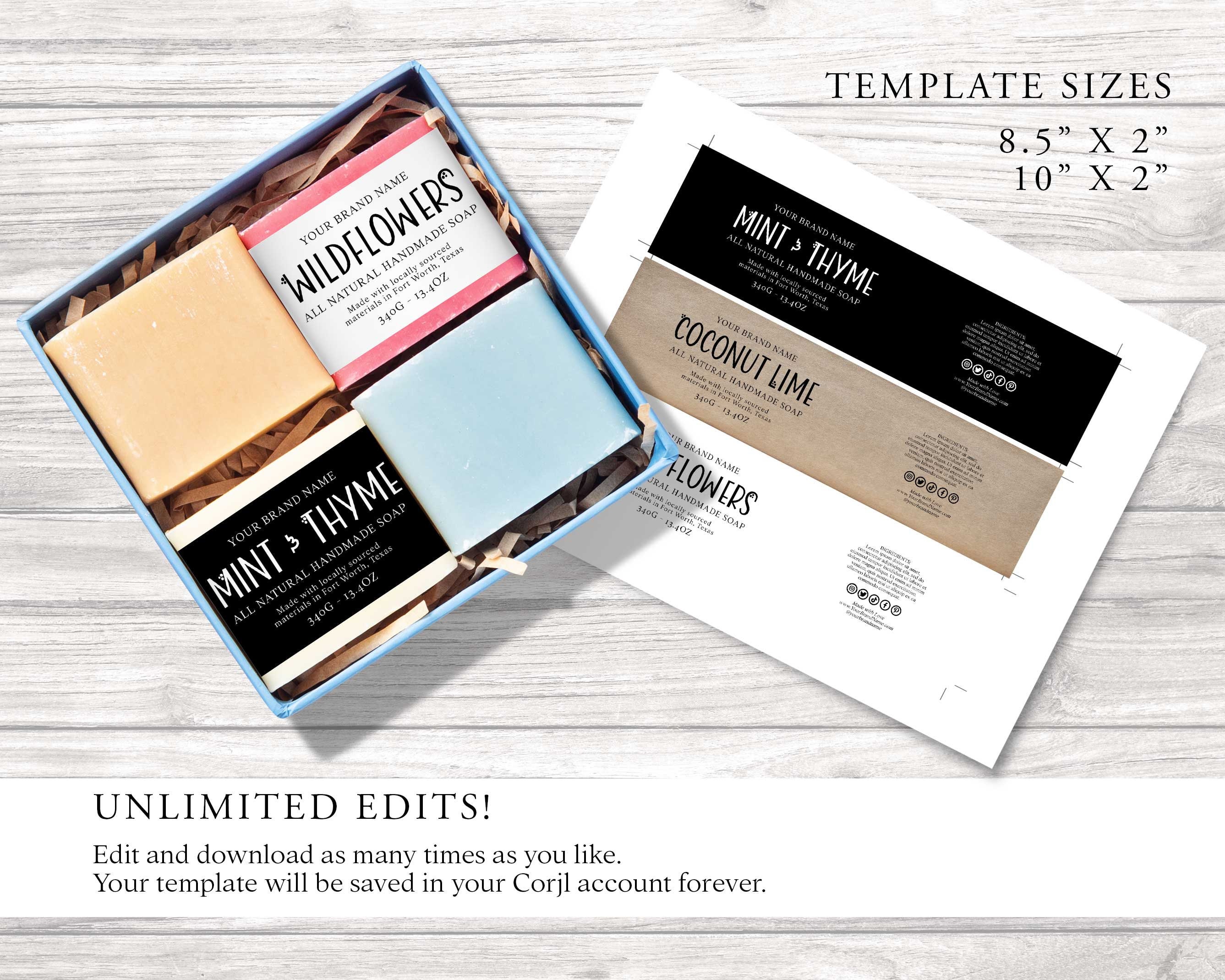 MODERN Editable Soap Label, Custom Product, DIY Soap Label, Homemade ...