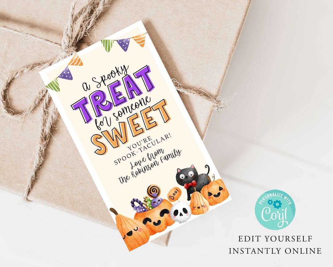 HALLOWEEN Appreciation Gift Tag, Teacher, Friends, Trick or Treat ...