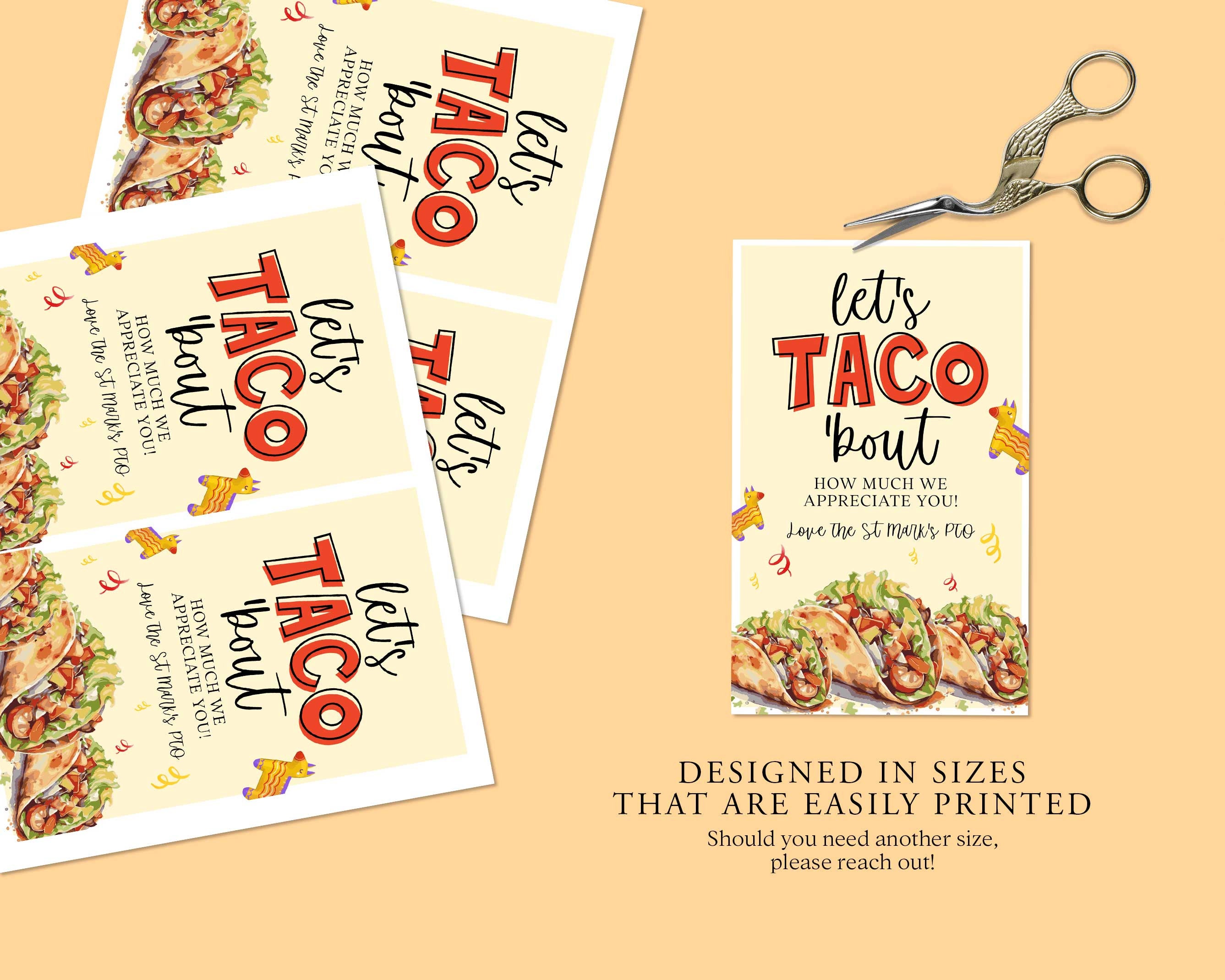 TACO Appreciation Sign, Teacher Staff Nurse Volunteer Appreciation ...