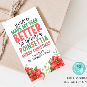CHRISTMAS Appreciation Gift Tag, Teacher, Friends, Seasonal Gift Tag ...