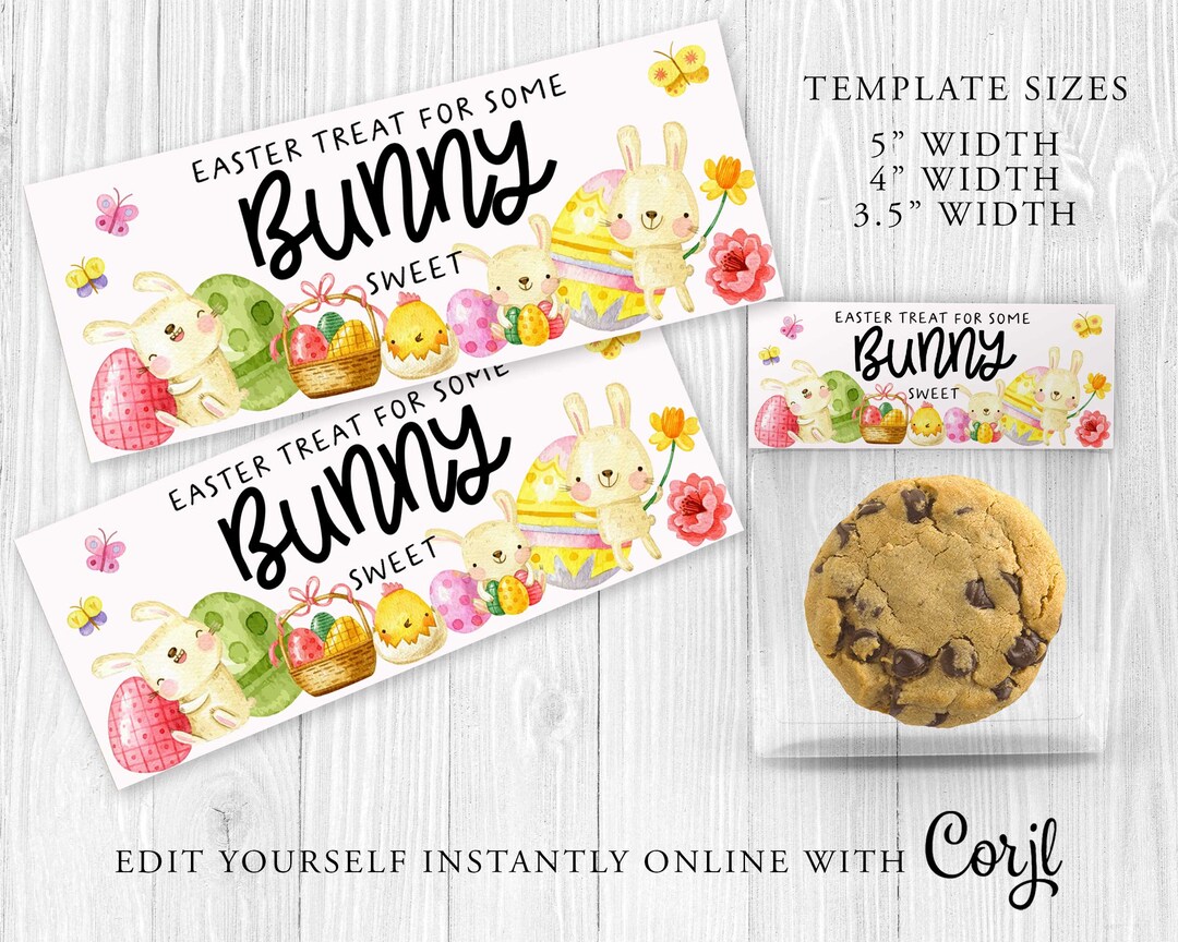 Editable EASTER Bag Topper Template, PRINTABLE Product Tag, EGG Hunt ...