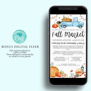Editable FALL MARKET Flyer Template, DIY Market, Event Poster, Harvest ...