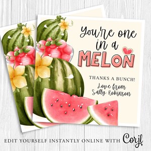 WATERMELON Appreciation Gift Tag, Teacher, Friends, Mothers Day ...