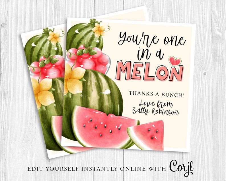 WATERMELON Appreciation Gift Tag, Teacher, Friends, Mothers Day ...