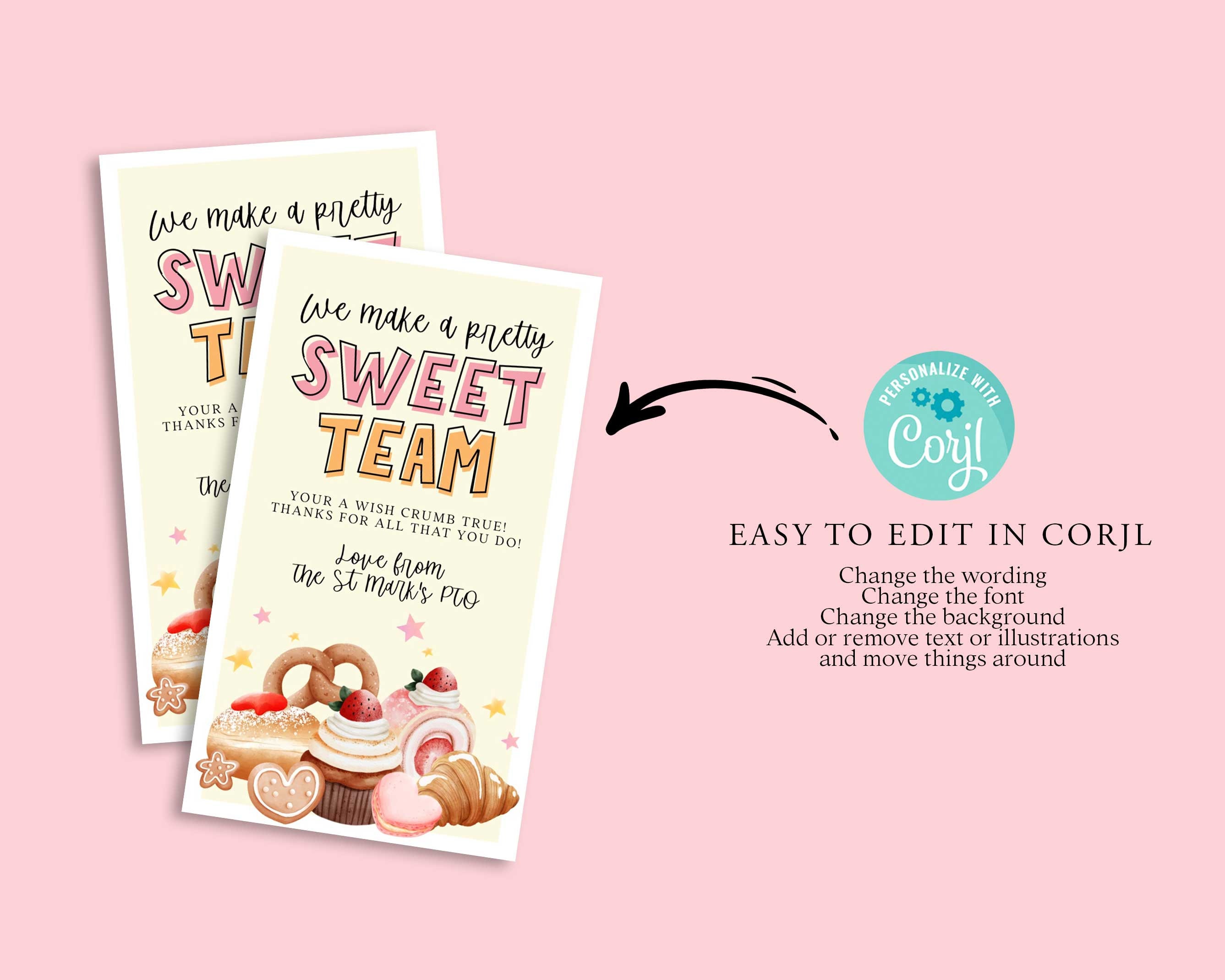 SWEETS Appreciation Gift Tag, Teacher, Friends, Mothers Day, Valentine ...