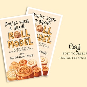 CINNAMON Roll Appreciation Gift Tag, Teacher, Friends, Mothers Day ...