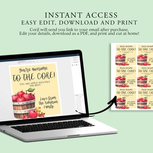 TEACHER Appreciation Gift Tag, Teacher, Friends, Thanksgiving Apple ...