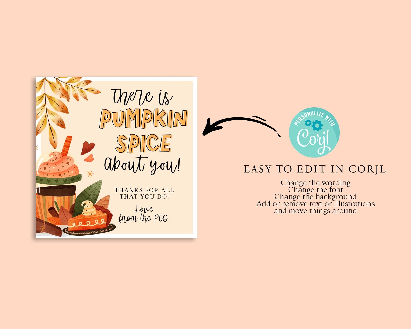 FALL Appreciation Gift Tag, Teacher, Friends, Thanksgiving Pumpkin ...