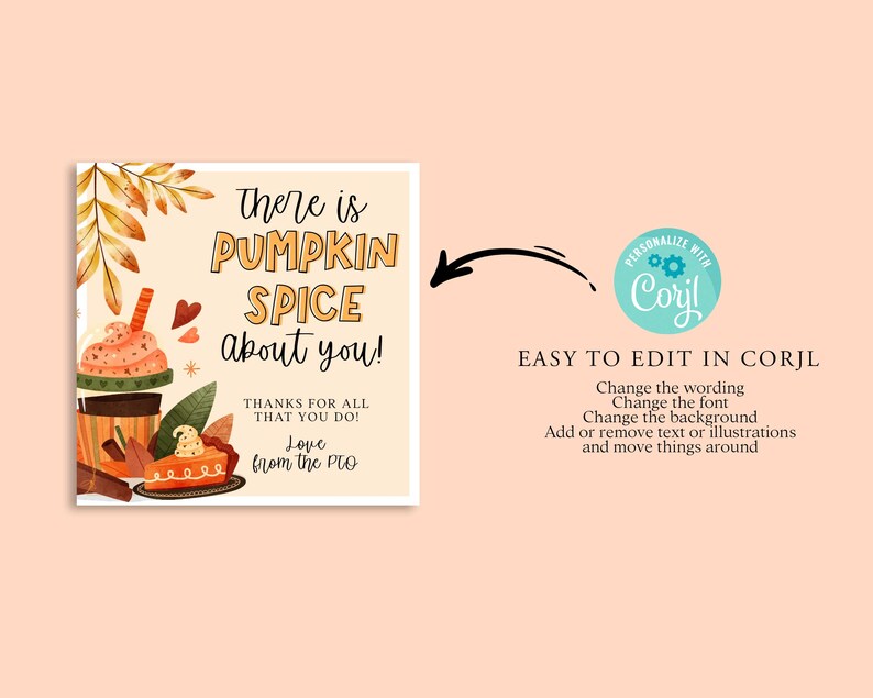 FALL Appreciation Gift Tag, Teacher, Friends, Thanksgiving Pumpkin ...