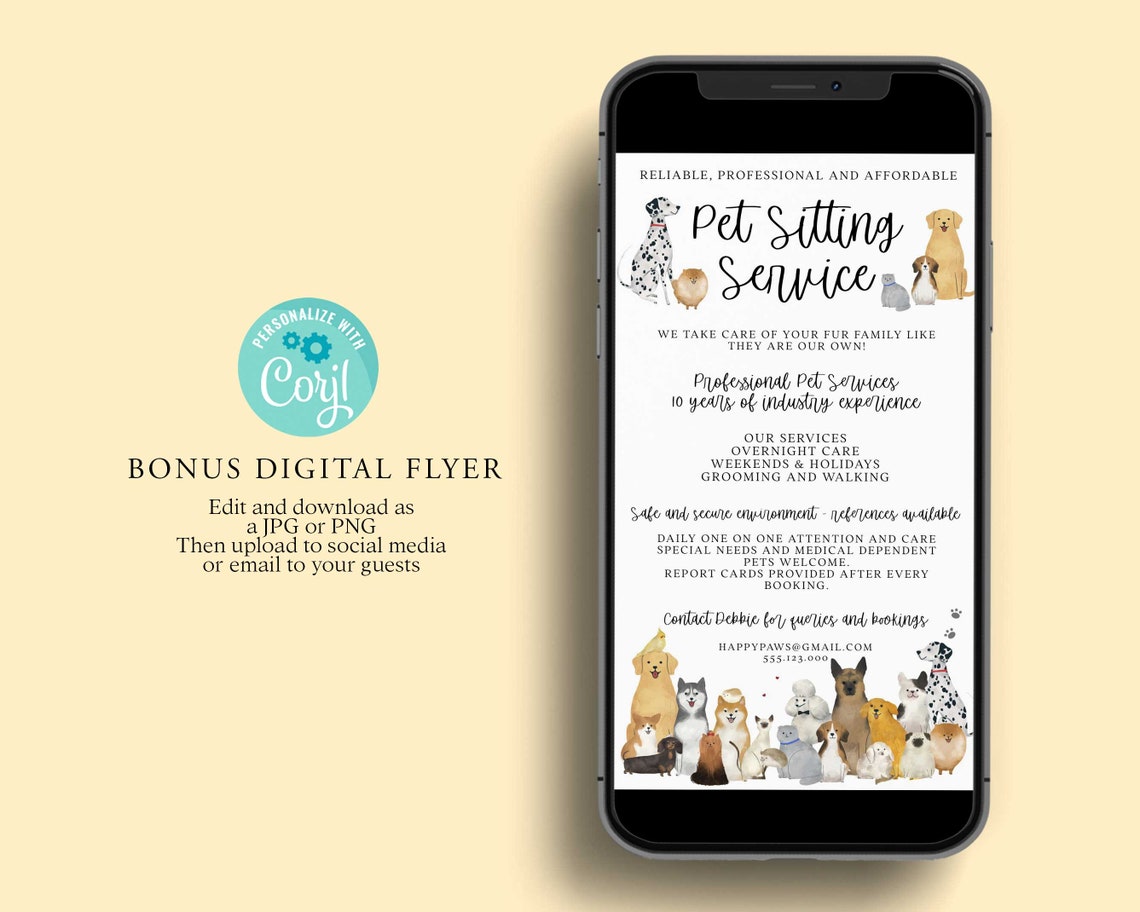 PET SITTING Flyer, Pet Walking Business Flyer Template, Pet Grooming ...