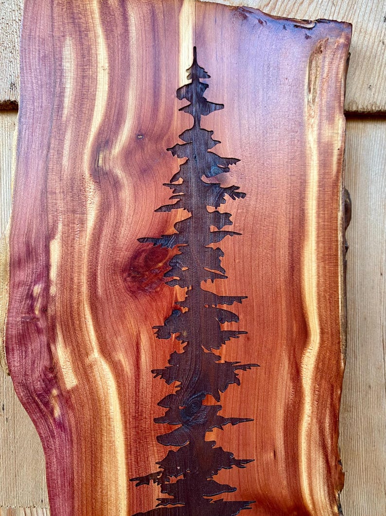 Live Edge Cedar Wall Art, From Reclaimed Cedar Driftwood, Engraved ...