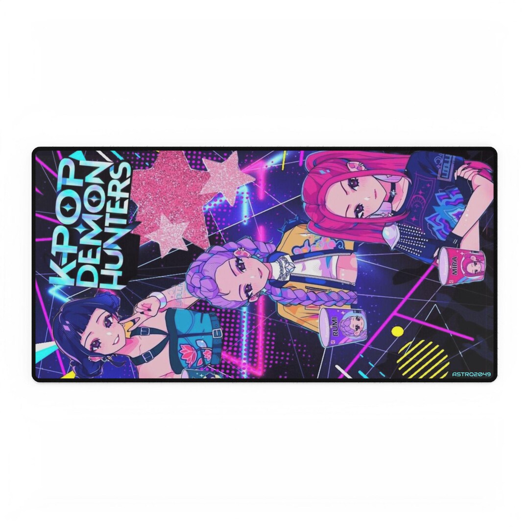 Kpop Demon Hunters - HUNTRIX - K-pop Themed Desk Mat, Stylish Mouse Pad ...