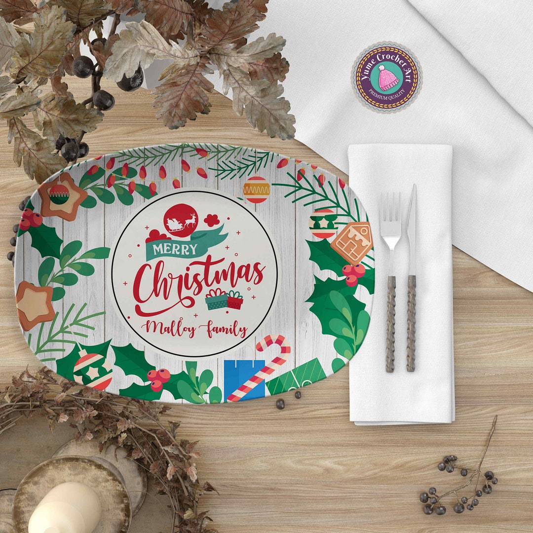 Merry Christmas Serving Platter Christmas Cookie Serving Platter ...