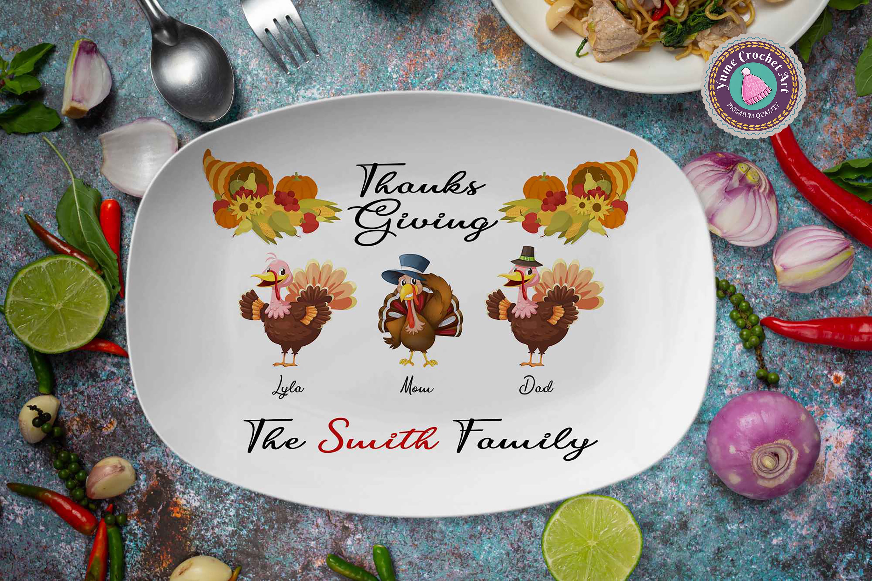 Happy Thanksgiving Personalized Thanksgiving Platter Turkey Platter ...