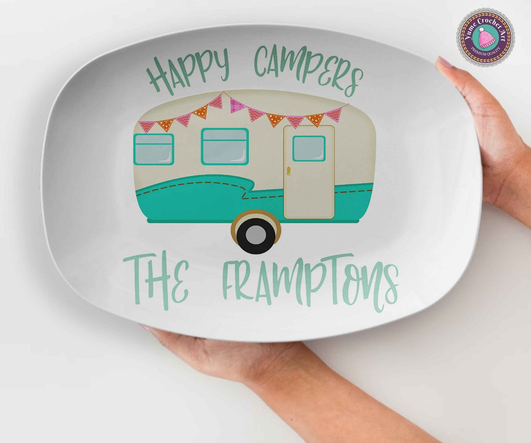 Happy Campers Platter Retro Style Camper Platter Custom - Etsy