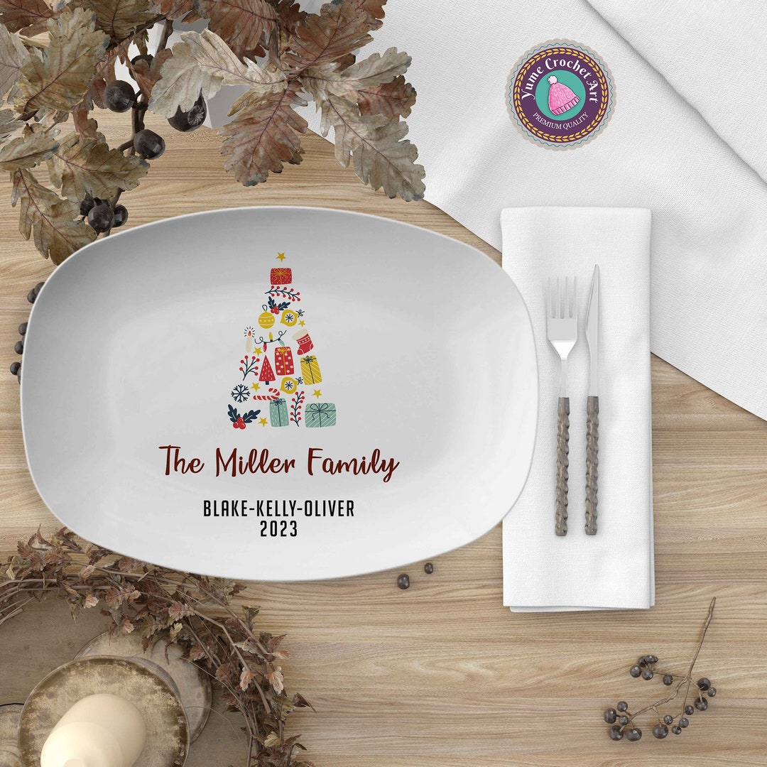 Custom Serving Platter Custom Family's Name Platter Happy - Etsy