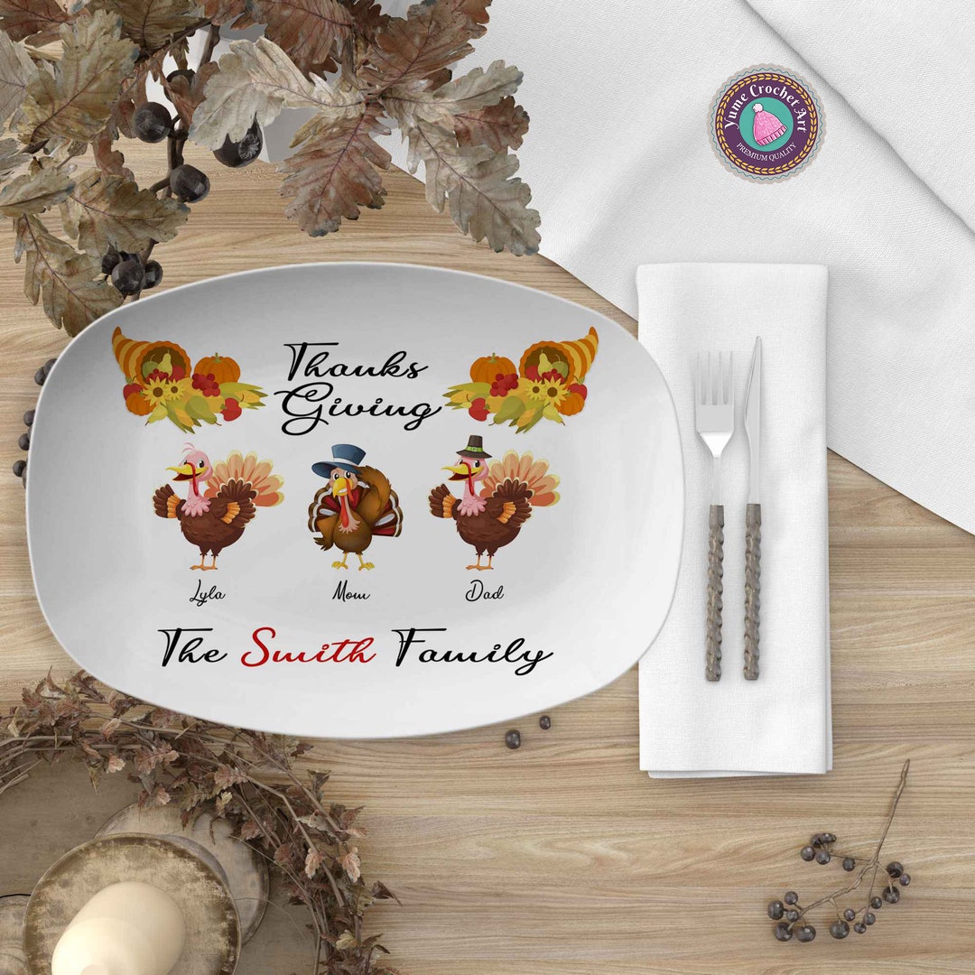 Happy Thanksgiving Personalized Thanksgiving Platter Turkey Platter ...