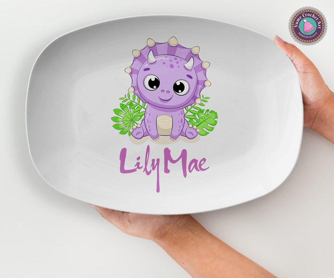 Personalized Cute Dino Platter Custom Dinner Platter Custom Name ...