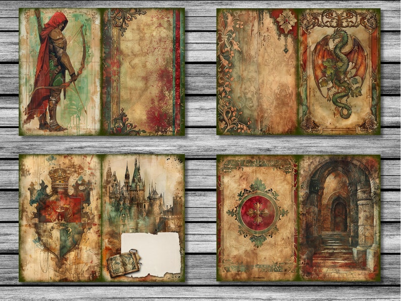 Medieval Kingdom Junk Journal Royal Printable Pages, Knight, Castle ...