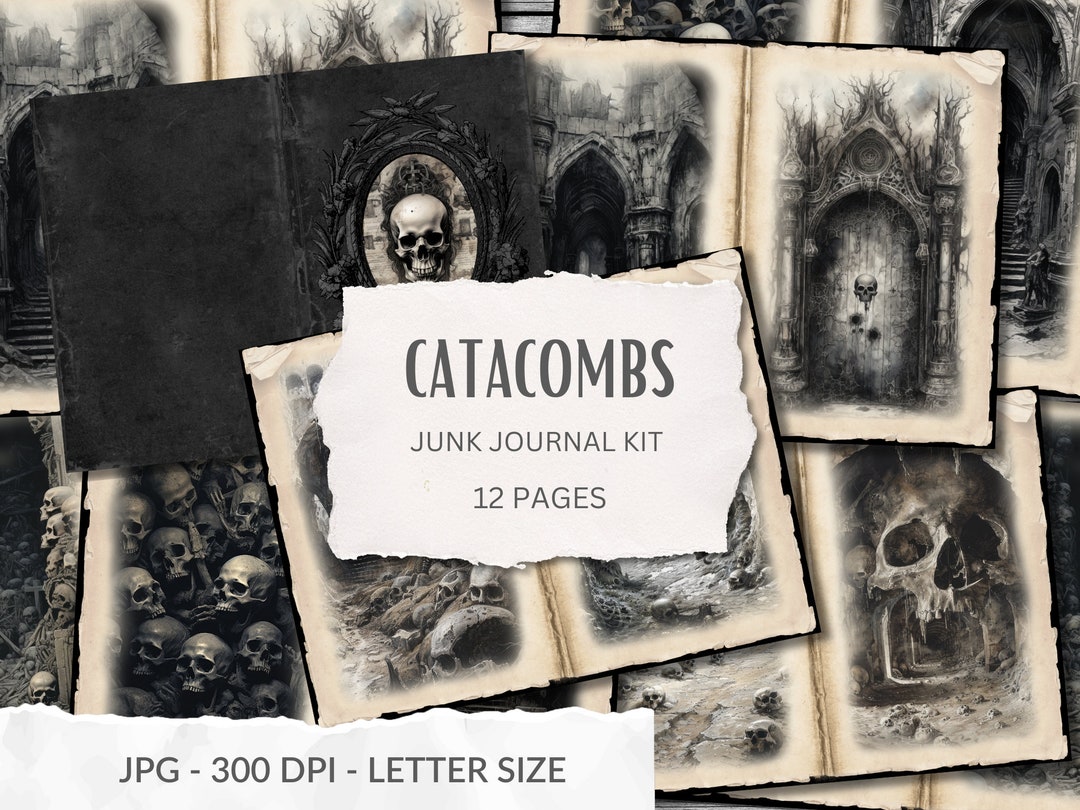 Catacombs – Gothic Horror Junk Journal Kit Paris, Skulls, Bones ...
